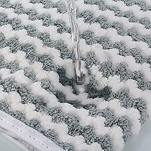 KinHwa Microfiber Hand Towels for Bathroom Super Soft Hand Towel Absorbent Striped Bathroom Hand Towels for Spa Face Gym Sports 16inch x 30inch 4 Pack Greyish-Green