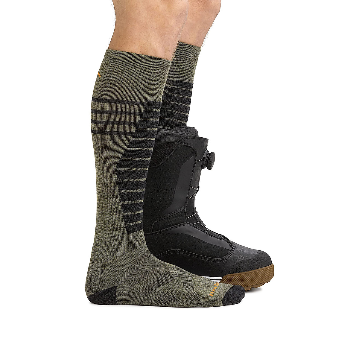 Darn Tough Men's Edge OTC Midweight with Padded Shin Ski and Snowboard Sock (Style 8007) - Charcoal, Medium