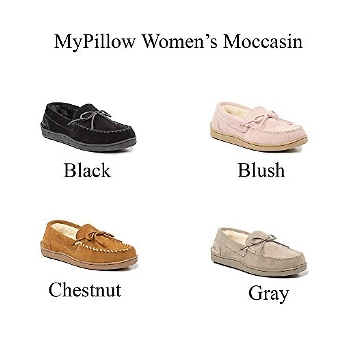 MySlipper Women's Size 7 Blush Moccasin Slippers By:MyPillow