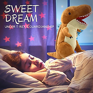 InnoBeta Dinosaur Stuffed Animal Star Night Light Projector, 14" T-Rex Fluffy Plush for Baby Girls, Boys, Kids, Children, Gifts for Birthday, Christmas, Valentine's Day, Dinosaur Nursery Room Decor