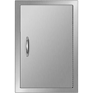 Mophorn BBQ Access Door 17W x 24H Inch, Vertical Single BBQ Door Stainless Steel, Outdoor Kitchen Doors for BBQ Island, Grill Station, Outdoor Cabinet