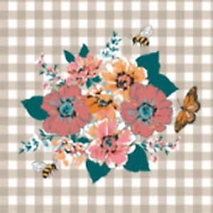 Vera Bradley Women's Cotton Frannie Crescent Crossbody Purse, Peach Blossom Picnic - Recycled Cotton, One Size