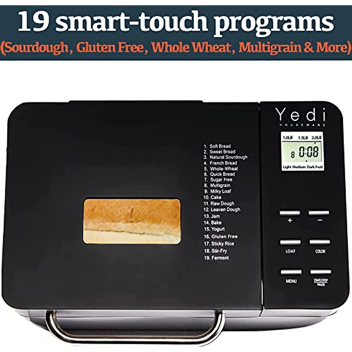 Yedi Total Package 19-in-1 Bread Maker, with Deluxe Accessory Kit