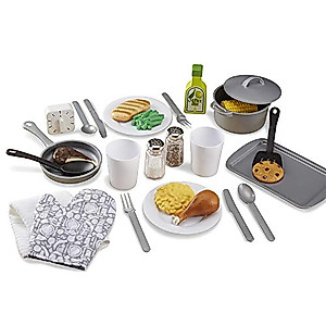 Melissa & Doug 22-Piece Play Kitchen Accessories Set - Utensils, Pot, Pans, and More , White