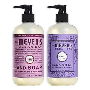 MRS. MEYER'S CLEAN DAY Hand Soap Variety Pack, 1 Peony, 1 Lilac, 2 CT