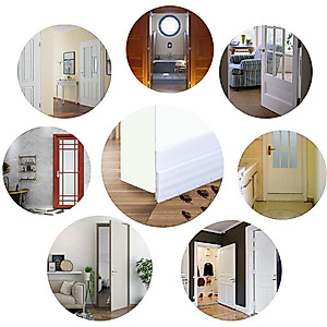 Door Draft Stopper Door Sweep Weather Stipping - Camel Home Self Adhesive Door Seal Soundproof Under Door Bottom Seal Strip Rubber Energy Saver Insulasion Weatherproof, 2" W X 39" L (White)