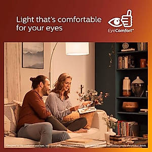 PHILIPS LED Vintage Flicker-Free Clear Spiral A19 Dimmable, Eyecomfort Technology, 500 Lumen, Soft White(2700K), 5.5W=40W, Title 20 Certified, E26 Base (565788), 1 Count (Pack of 1)