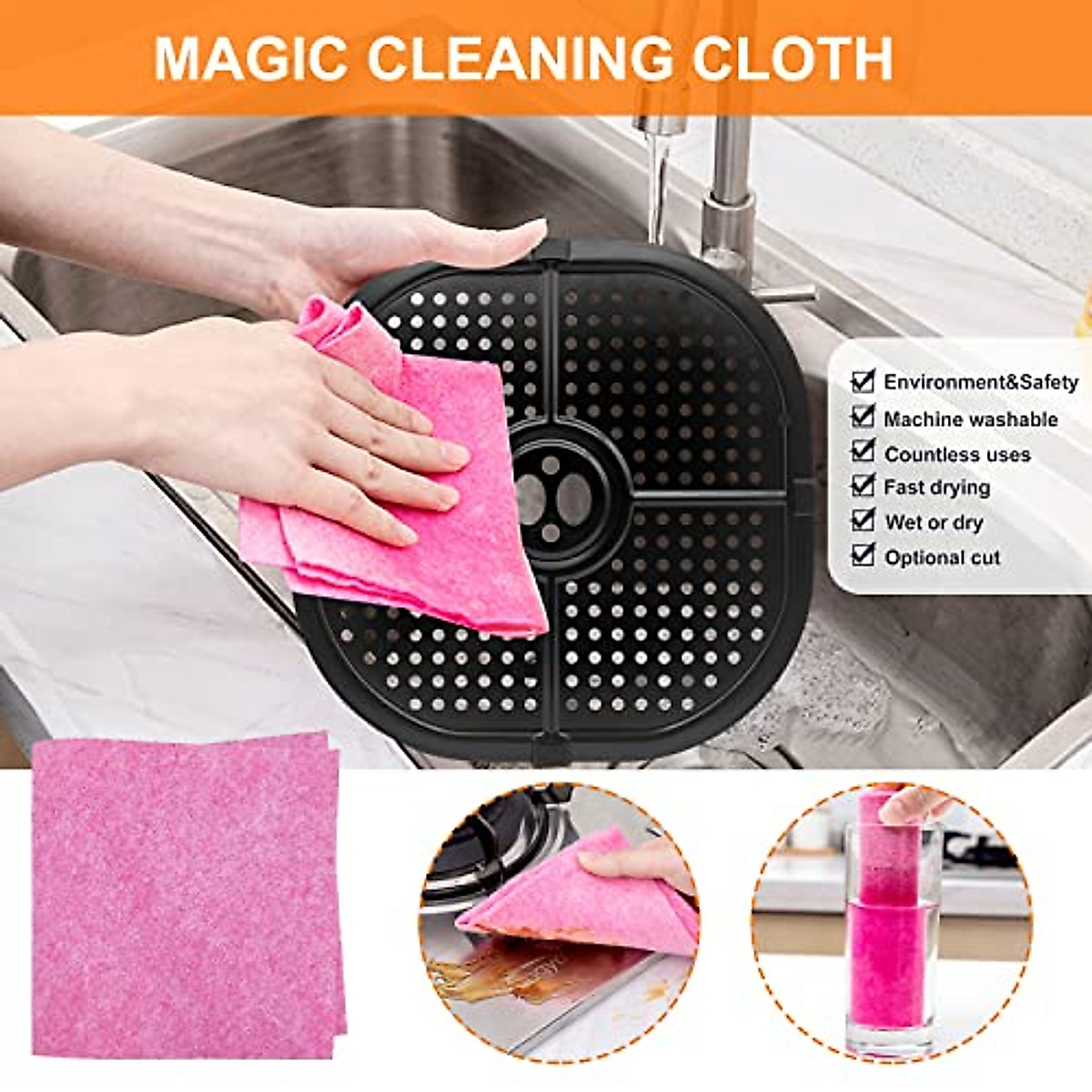 Air Fryer Crisper Plate for COSORI 5QT Air Fryers, 9.09IN Premium Square Nonstick Air Fryer Tray Grill Pan Replacement Parts Accessories Rack with Rubber Tips for Instant Air Fryer