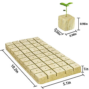 Halatool 1 Inch Rockwool Cubes Garden Stonewool Grow Cubes Starter Plugs for Hydroponics Soilless Cultivation Clone Plants Germination Start (4 Sheets of 200 Cubes)