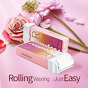 Roll on Wax, Waxfans Wax Roller Refill (4 Packs), Hair Wax Removal for Body Hair, Legs, Arms, Not included :roll on wax warmer