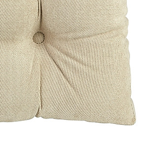 Klear Vu Gripper Overstuffed Universal Non-Slip Dining Chair Cushions for Kitchen Decor or Office Use, U-Shaped Skid-Proof Seat Pad, 15x15 Inches, 4 Count (Pack of 1), Linear Stone Tan