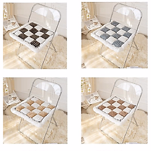 Funny Fuzzy Pet Couch Covers,FunnyFuzzy Cream-Coloured Large Plaid Square Pet Mat Bed,Protective Couch Cover for Sofa Floor Dogs Cats (Grey, 17.7 in*17.7 in)