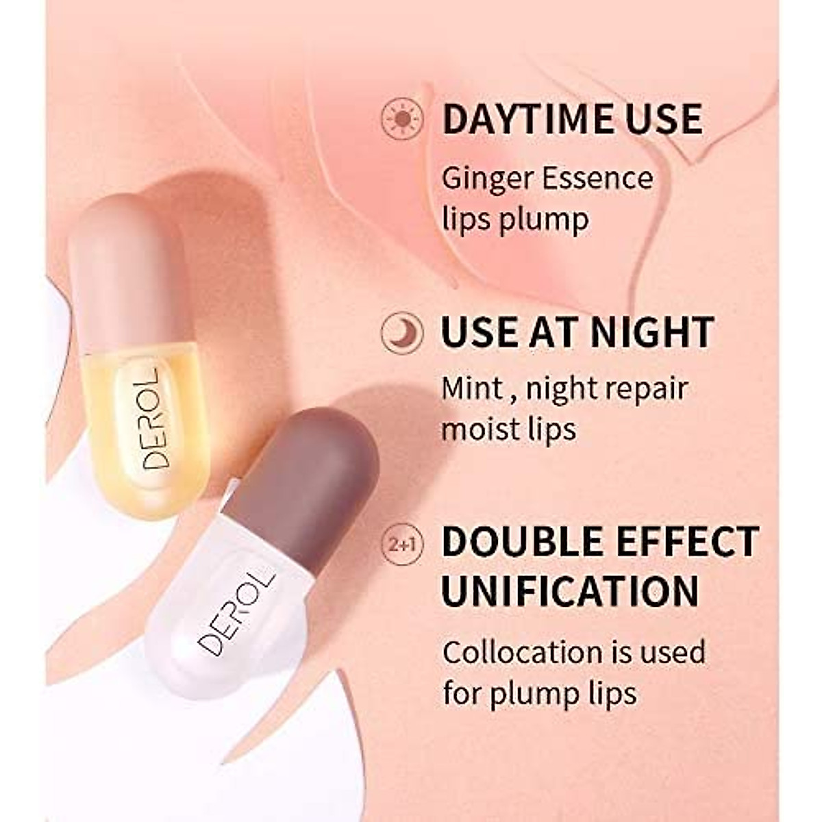 Lip Plumper Set, Day and Night Lip Plumper Gloss/Plumping Lip Balm/Lip Cosmetics Lip Mask for All Day