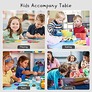 LulliSpace Kids 4 Height Adjustable Toddler Chair Set,47.2"X23.6"Graffiti Desktop,Activity Table for Daycares,Homes,Classroom,Eco-Friendly, and Stylish Design, Gray