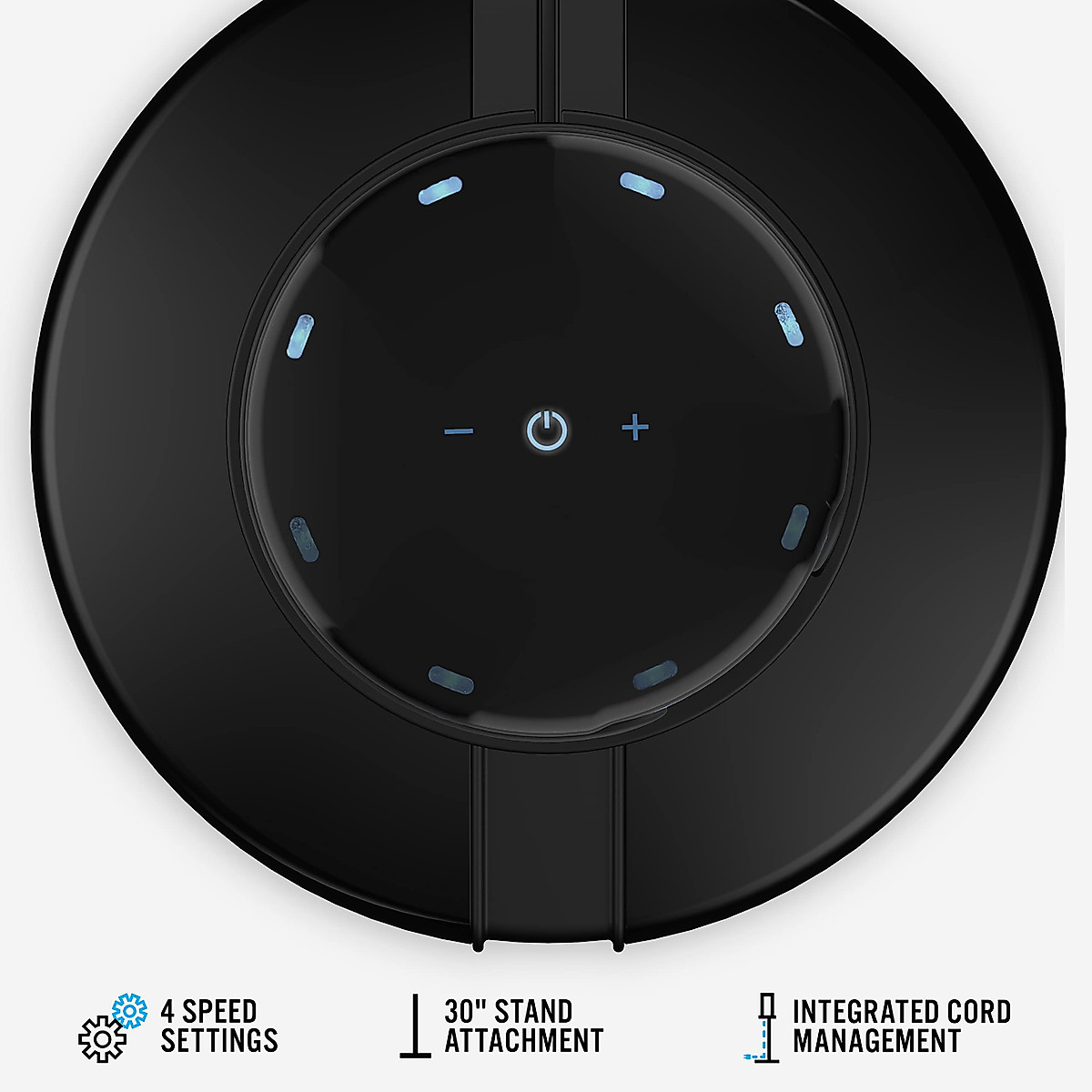 Vornado ATOM 1S Compact Oscillating Tower Fan with Removable Stand, 40" tall, 4 Speeds , Black