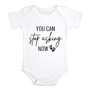 Big Newsies Pregnancy Announcement Gift for Grandparents | You Can Stop Asking Now 0-3 Months White