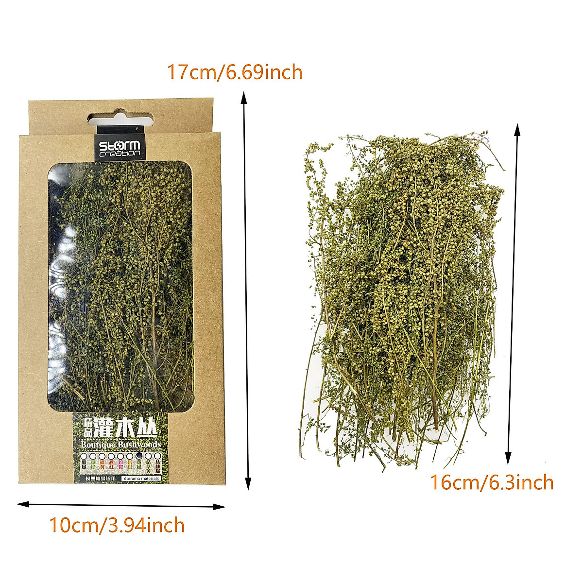 Cayway Miniature Shrubs Model Bushes Long Shrub Vegetation Groups Static Grass Tuft for DIY Model Train Landscape Railroad Scenery, Green