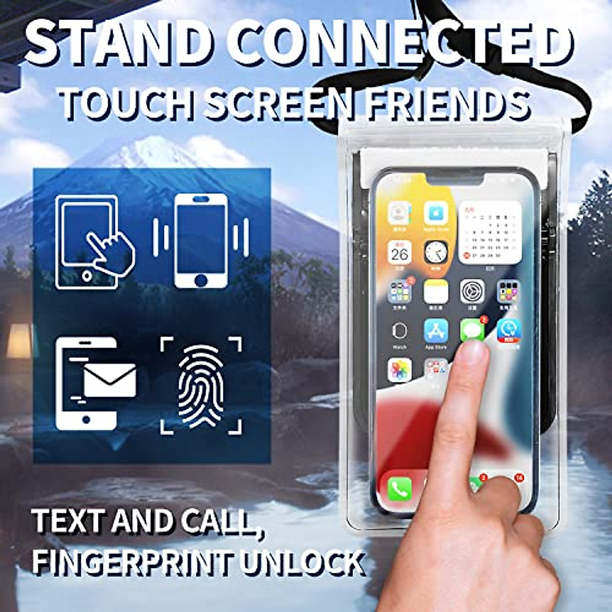 Oreunik Waterproof Phone Pouch [2-Pack], Waterproof Case Dry Bag for iPhone 14/13 Pro MAX Samsung Galaxy S22/S20 Ultra s11/s10 Up to 8 Inches, Screen Touch Sensitivity, 2 Layer Design Pocket (Black)