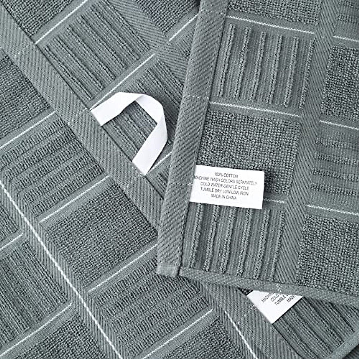 Glynniss Kitchen Towels and Dishcloths Set, Dish Towels and Dish Rags for Washing Dishes, for Cleaning Cooking Drying Pack of 8 (Grey)