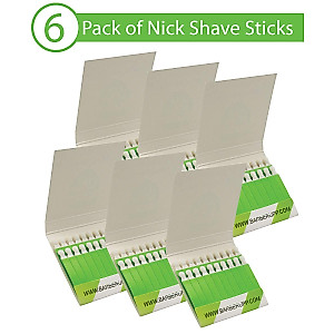 BARBERUPP Styptic Stick Shave Accessories (Green Stix, 6-Pack) Stops Bleeding For Razor Nicks For Men & Women - Sanitary and Great For Barbers or Personal