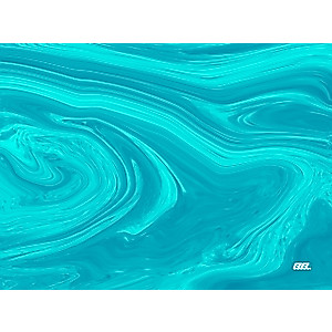 Aqua Blue Textured Marble Art Kitchen Glass Cutting Board Modern Decorative Gift Abstract Wavy Contrast Design