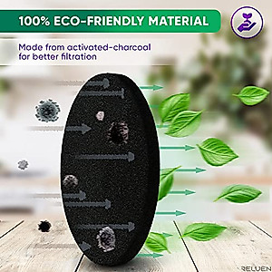 Activated Charcoal Filter Kitchen Compost Bin - 12Pcs Replacement Charcoal Filters Countertop Compost Bucket for Kitchen Countertop - Garbage Pail Odor Control Activated Carbon Adsorption Refill Set