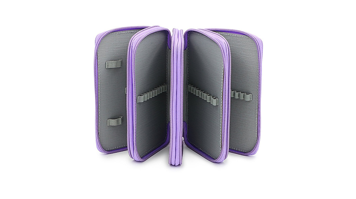 BTSKY Purple 72-Slot Pencil Organizer for Travel & Art