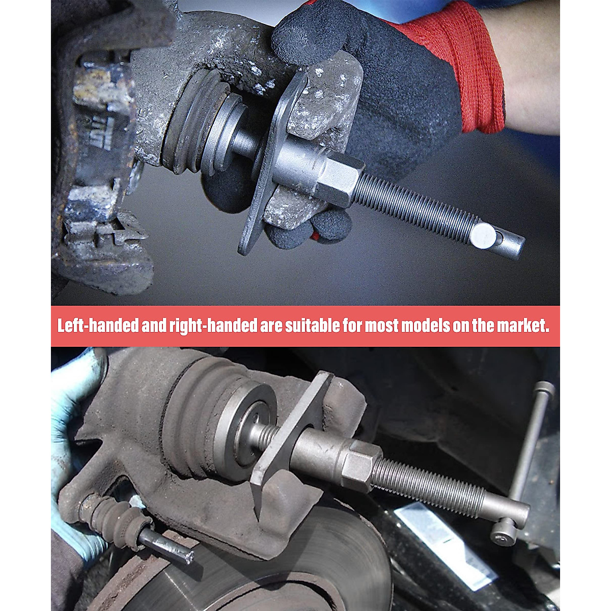 YAKEFLY 24Pieces Brake Caliper Tool,Universal Disc Brake Caliper Wind Back Tool and Piston Compression Sets,Heavy Duty Brake Caliper Compression Tool Caliper Piston Tool (Red)