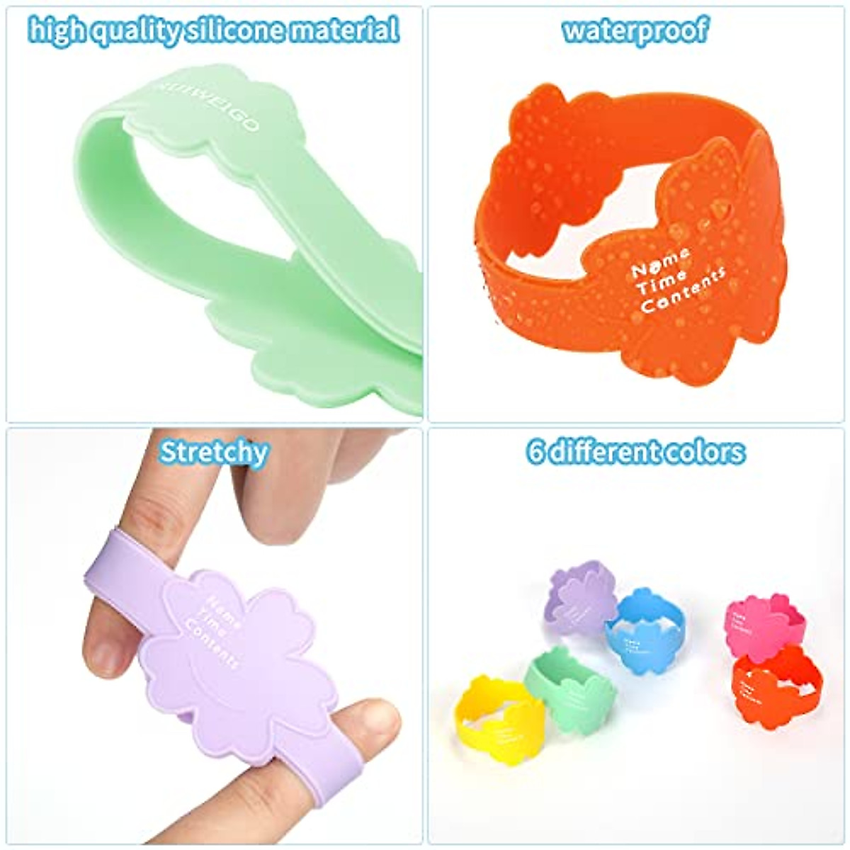 Baby Bottle Labels for Daycare,Original Flower Design for Write and Reuse Baby Bottle Labels 6 Packs use to fit for Dr.Brown 4 Ounce and All Other Bottles