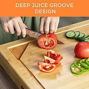 Noodle Board Stove Cover - Bamboo Wood Stove Top Covers for Electric Stove and Gas Stove - Sink Cover RV Stove Top Cover - 30"L x 22"W x 2.5"Th Raised Cutting Board with Juice Grooves