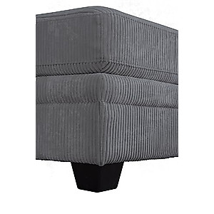 Legend Vansen 4PCS Corduroy Lounges Loveseat Couch Chaises Longues, Dark Grey