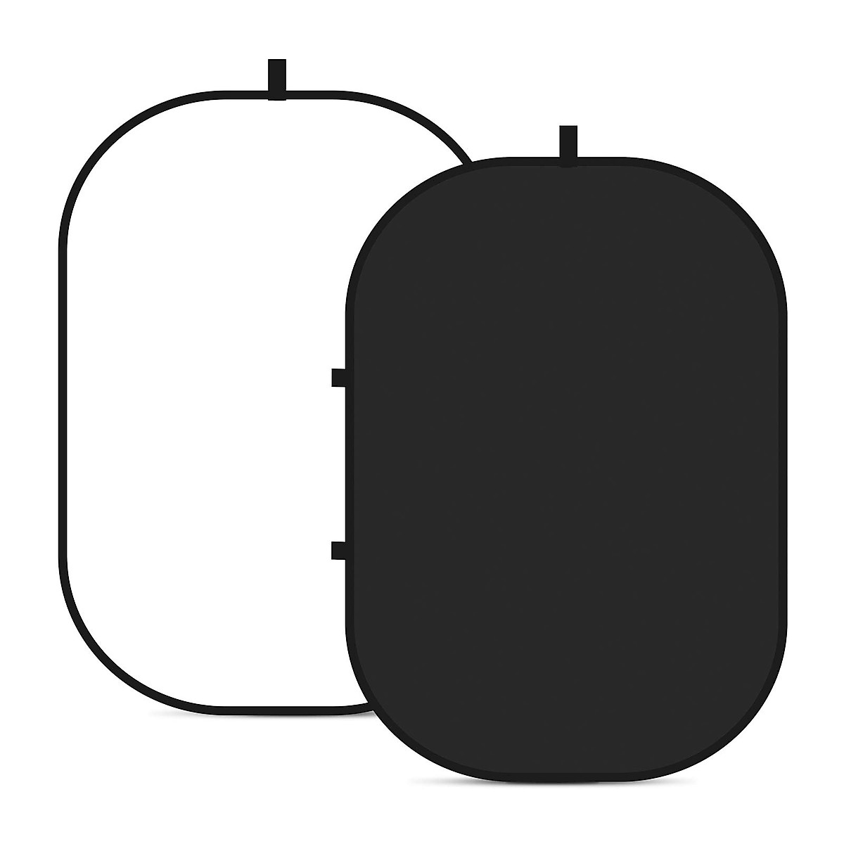 NEEWER Chromakey Backdrops, Double Sided Black Screen and White Screen, 2 in 1 Collapsible and Reversible Background for Photography, Gaming and Live Streaming, 5'×6.6'/1.5m×2m (Black/White)