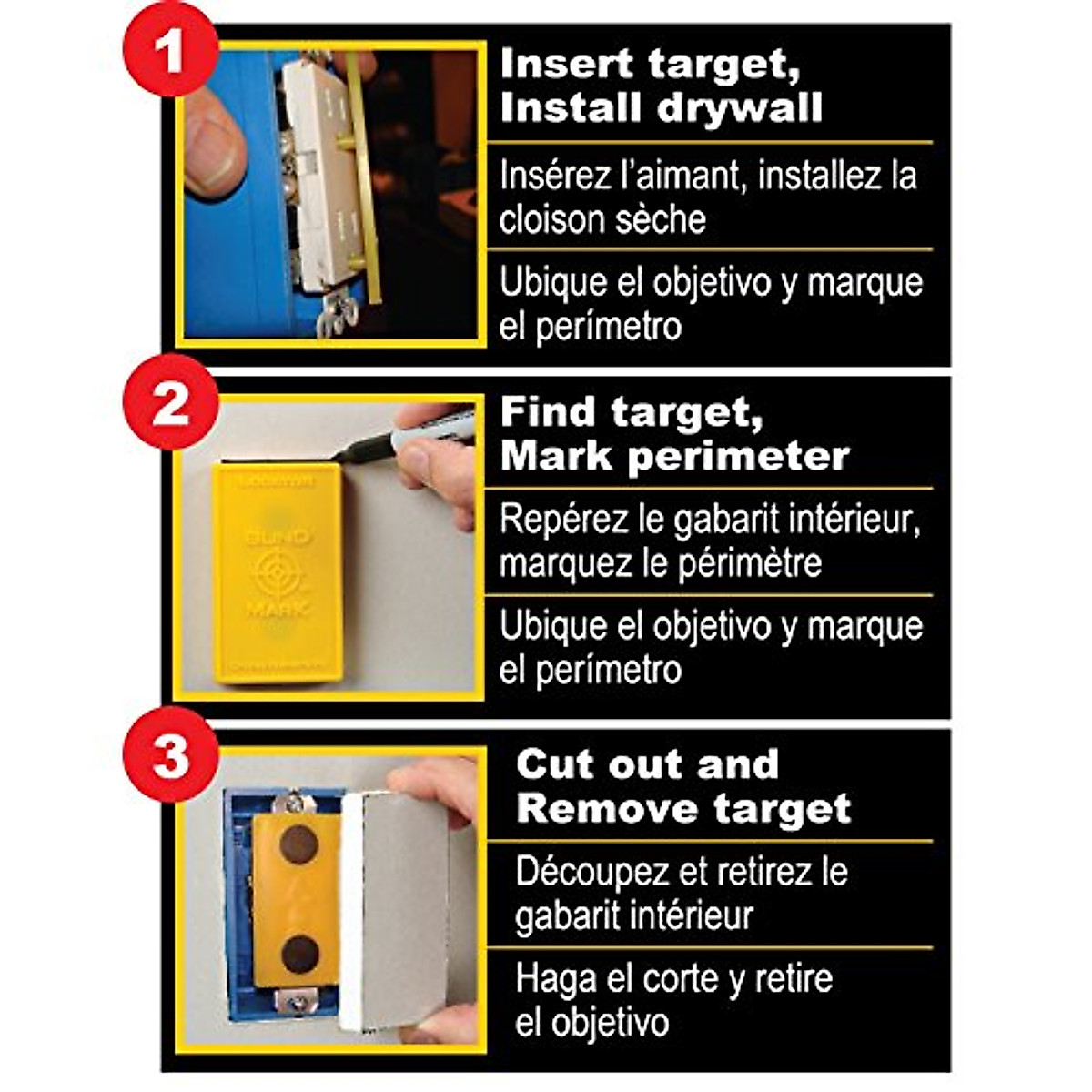 Calculated Industries 8120 Plug Mark Drywall Electrical Box Cutout Locator for Existing Electrical Outlets in Rehabilitation and Replacement Work, Red