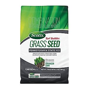 Scotts Turf Builder Grass Seed Pennsylvania State Mix is a Premium Mix Crafted for Pennsylvania Conditions, 2.4 lb.