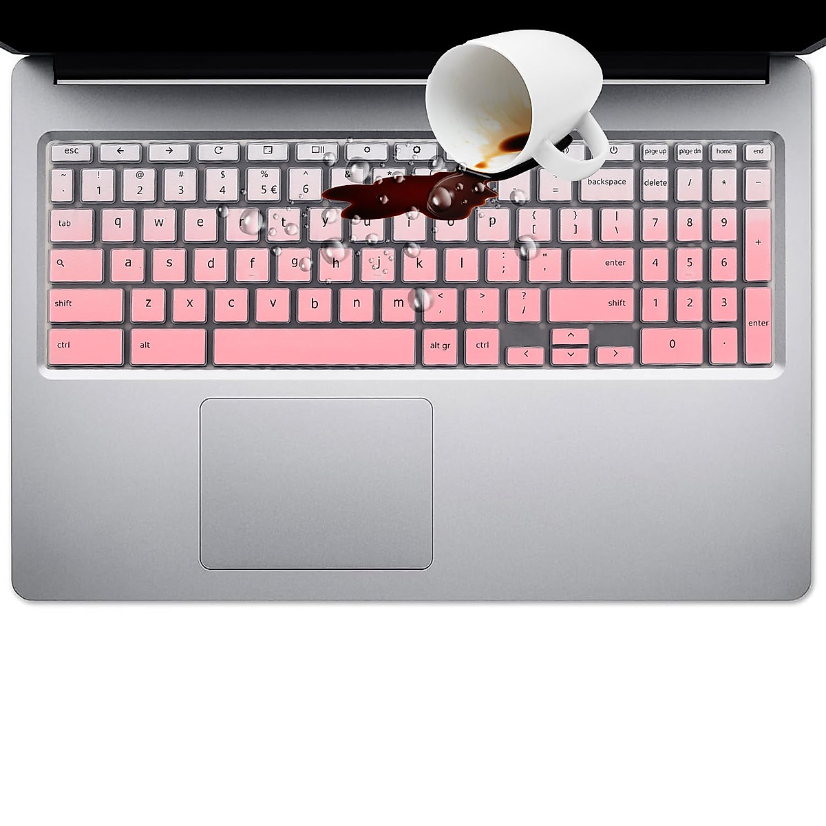 Keyboard Cover Skin for Acer Chromebook 315 CB315 & Acer Chromebook 715 CB715 15.6 inch with Numeric Keypad, Acer Chromebook 317 CB317 17.3" Keyboard Skin Protector-Ombrepink