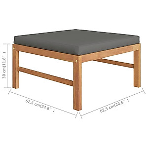 khalery Premium Teak Wood Set - Outdoor Conversation Furniture with Lounge Chair Cushions Included - Elegant Solid Wood Outdoor Furniture Collection for-Gray