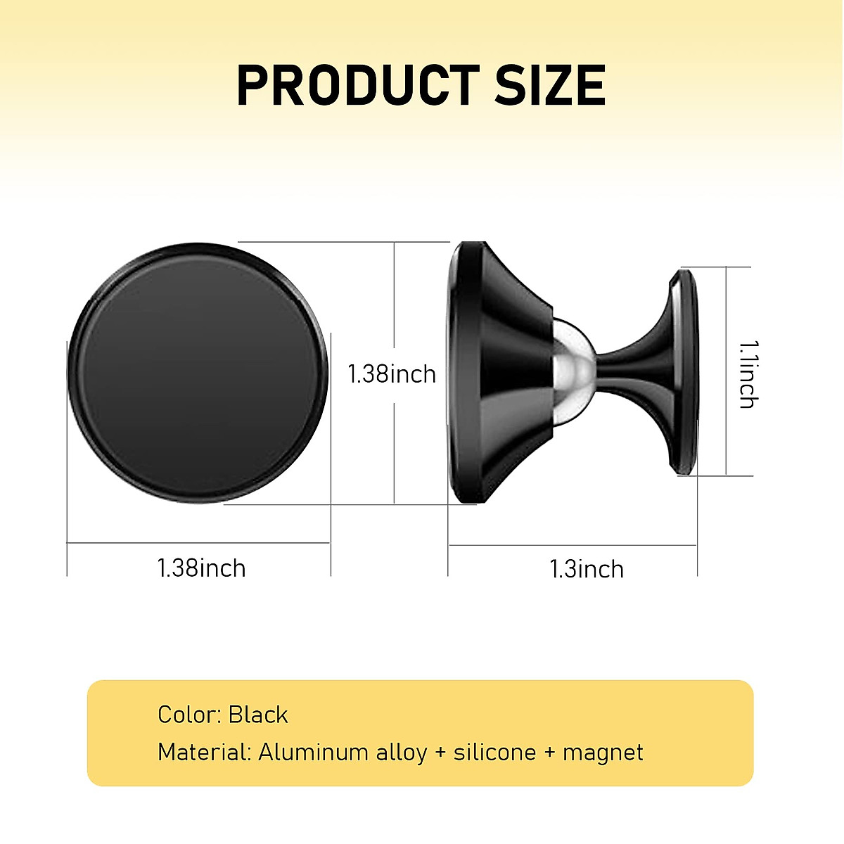 QODOLSI 2 PCS Car Phone Holder, Universal Dashboard Car Mount, Portable Adjustable Cell Phone Mount for Car, Suitable for All Smartphones (Black), QOCTZJ701BL-2PS