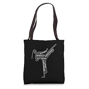 Taekwondo Girl 5 Tenets Of TKD Tote Bag