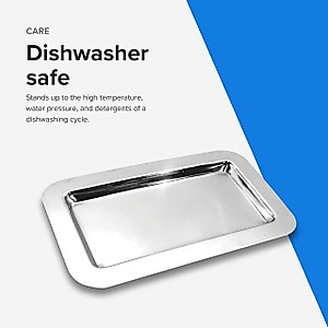 Frieling USA 18/10 Mirrored Finish Stainless Steel Serving Tray, 9.4-Inch by 5.6-Inch