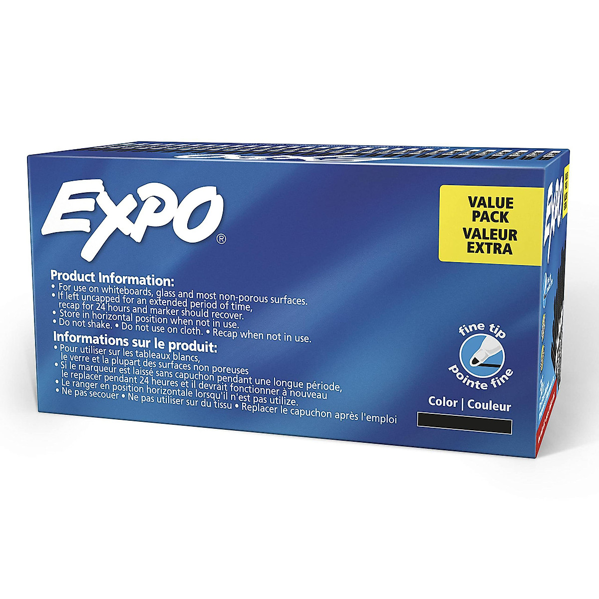 EXPO Low Odor Dry Erase Markers, Fine Tip, Black, 36 Count