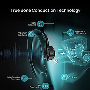 Dmnzoey Bone Conduction Bluetooth Headset Wireless Open Ear Headphones 32G mp3 Earbuds Suitable for Swimming and Diving and Other Underwater Sports red