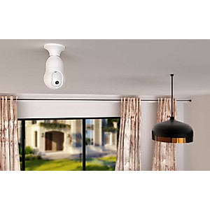 NU-SET Light Bulb Camera, Smart WiFi Home Security Camera with Pan-Tilt Panoramic View, 4MP, White