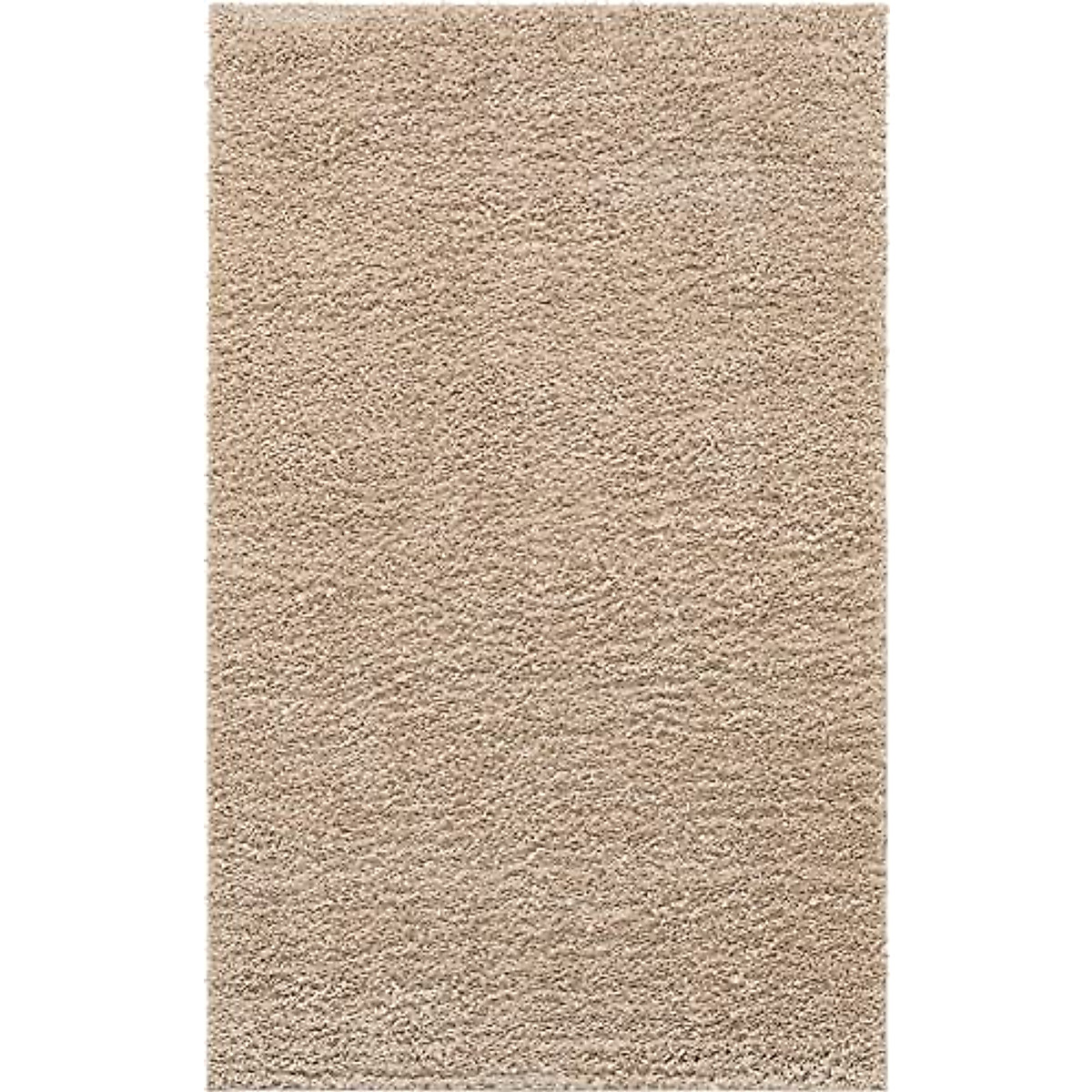 Unique Loom Davos Shag Collection Modern Luxuriously Soft & Cozy Shag Area Rug (5' 0 x 8' 0 Rectangular, Linen)