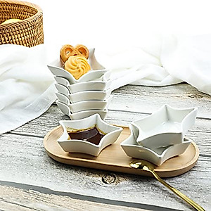 SOCOSY Star-shaped Multipurpose Ceramic Sauce Dish Seasoning Dishes Sushi Dipping Bowl Appetizer Plates Serving Dish Saucers Bowl - 3 Inches (Set of 4)