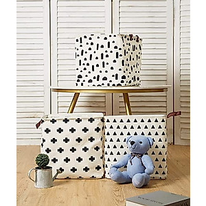 DIOB 13x13x13 Storage Cube Bins Water Proof Toy Storage Bins Foldable Closet Storage Baskets for Storage Organizer (3 BASKETS CUTE)