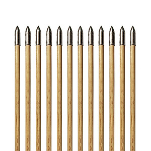 e5e10 Wooden Arrows Archery Handmade Arrows 33inch Shaft with Turkey Feather Fletching for Recurve Bow Longbow Hunting Practice 12PACK (Black)