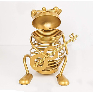 Red Spider Creative Golden Animal Band Band Iron Decoration Simple Modern Hotel Decorations Home Desktop Decoration Coffee Table Decor Metal Pen Holder (French Horn Player)(Guitar Player)