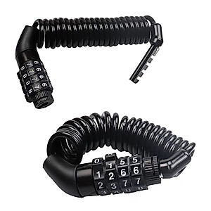 ZHome 4-Digit Password Combination Cable Lock - Portable Lightweight Scalable Steel Wire Code Lock for Motorcycle Bicycle Luggage