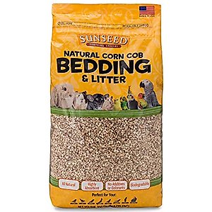 Sunseed Natural Corn Cob Bedding & Litter for Pet Birds and Small Animals – Made in USA – 350 Cubic Inches