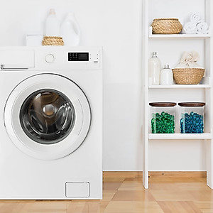 Laramaid 101oz 2Pack Glass Jar Canisters with Minimalist Labels, Round Pantry Jars with Brown Acacia Lids, Vinyl Customized Labels and White Pen, Food Storage Containers for Home, Kitchen and Pantry